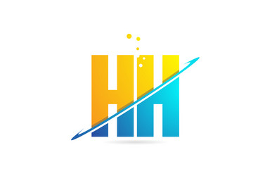 Blue grey alphabet letter combination hh h Vector Image