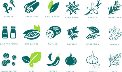 Spices icon set Royalty Free Vector Image - VectorStock
