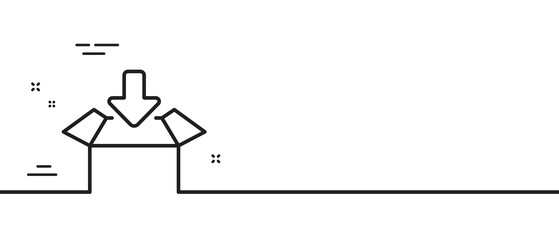 Get box line icon open delivery parcel sign Vector Image