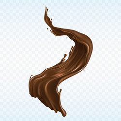 Realistic chocolate splash liquid whirl Royalty Free Vector