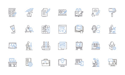 Operational guidance line icons collection Vector Image