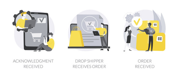 Drop-shipper receives order abstract concept Vector Image