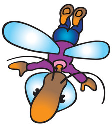 Cartoon ladybug flying Royalty Free Vector Image