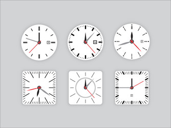Learning time clock set Royalty Free Vector Image