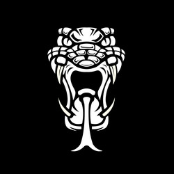 Logo infinity snake silhouette style Royalty Free Vector