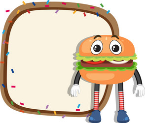 Food cartoon frame for text template Royalty Free Vector