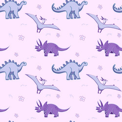 Dino background seamless pattern with dinosaurs Vector Image