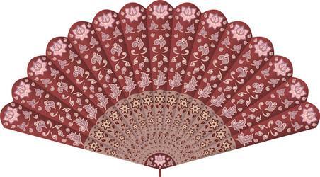 Hand fan with floral pattern Royalty Free Vector Image