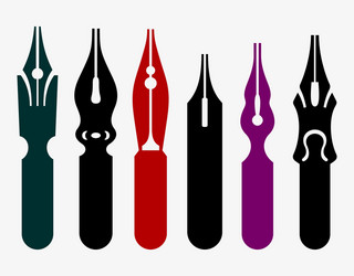 Old ink pen nibs Royalty Free Vector Image - VectorStock