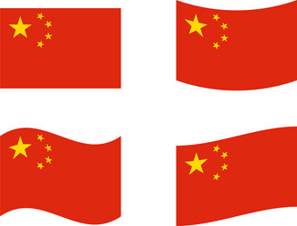 Five starred red flag china national Royalty Free Vector