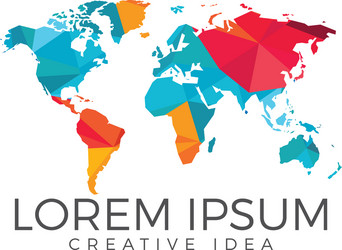 World map logo Royalty Free Vector Image - VectorStock