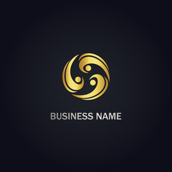 Circle abstract people unity gold logo Royalty Free Vector