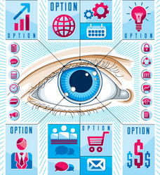 Creative infographics human eye looking Royalty Free Vector