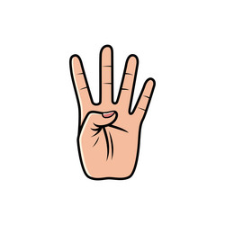 Six finger hand sign isolated Royalty Free Vector Image
