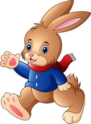 Cute happy rabbit cartoon Royalty Free Vector Image