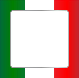 Italian flag frame background blank template Vector Image
