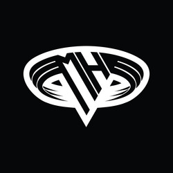 Mh logo monogram with triangle shape slice Vector Image