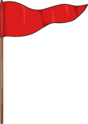 Cartoon waving blue triangle flag Royalty Free Vector Image