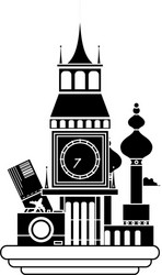 Figure big ben and moscow vacation journey Vector Image