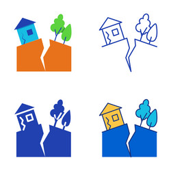 Ground fault earthquakes icon Royalty Free Vector Image