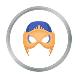 Full head mask icon in cartoon style isolated Vector Image