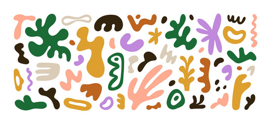 Abstract creative elements cute doodle shapes set Vector Image