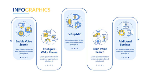 2d multicolor voice assistant layout with linear Vector Image