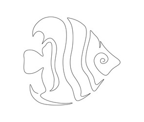 Continuous one line drawing of scad fish simple Vector Image