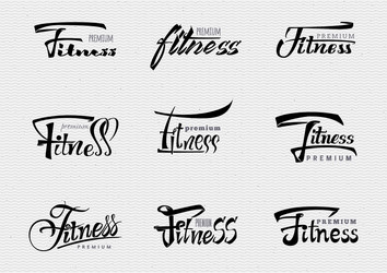 Fitness - badges lettering calligraphy Royalty Free Vector