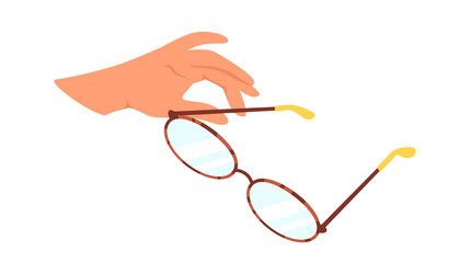 Hand holding glasses Royalty Free Vector Image