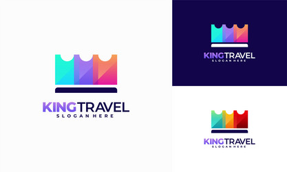 King travel logo designs concept tour logo Vector Image