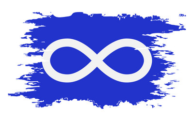 Metis flag blue with brush stroke effect Vector Image