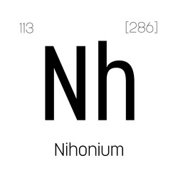 Nihonium nh periodic table element Royalty Free Vector Image