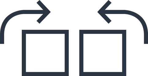 Rotate element square and arrow 90 degree angle Vector Image