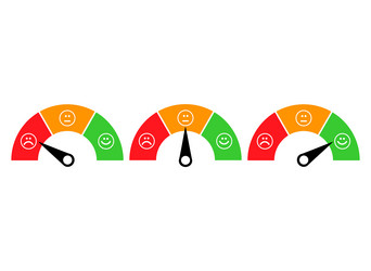 Set of customer satisfaction meter icon graph Vector Image
