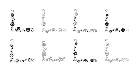 Floral Vine Corner Border Vector Images (over 3,700)