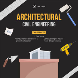 Architectural civil engineering landscape banner Vector Image