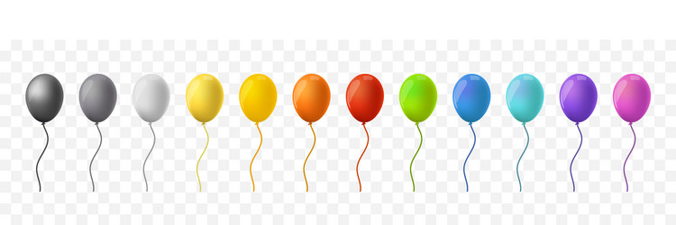 Balloon set isolated realistic white Royalty Free Vector