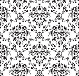 Engraved floral seamless pattern Royalty Free Vector Image