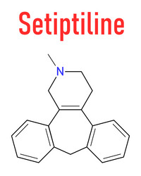 Setiptiline molecule skeletal formula Royalty Free Vector