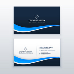Stylish blue wave business card design Royalty Free Vector
