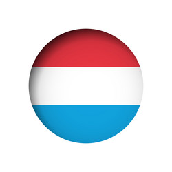 Isometric 3d circle flag of luxembourg Royalty Free Vector