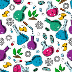 Seamless pattern background chemistry concept Vector Image