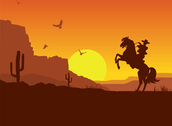 Western Sunset Silhouette