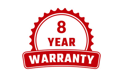 8 year warranty rubber stamp Royalty Free Vector Image