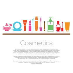 Cosmetics store interior with products on shelves Vector Image