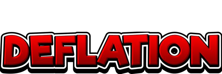 Deflation word logo in red colour Royalty Free Vector Image