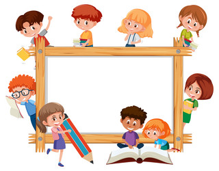 Cartoon teacher and students Royalty Free Vector Image