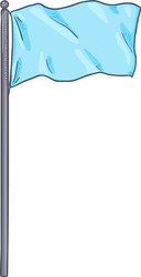 Cartoon waving blue triangle flag Royalty Free Vector Image