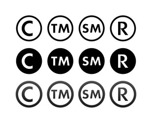 Trademark infographics linear icons collection Vector Image